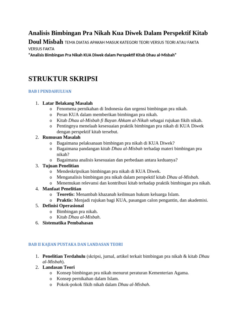 Kerangka Proposal | PDF