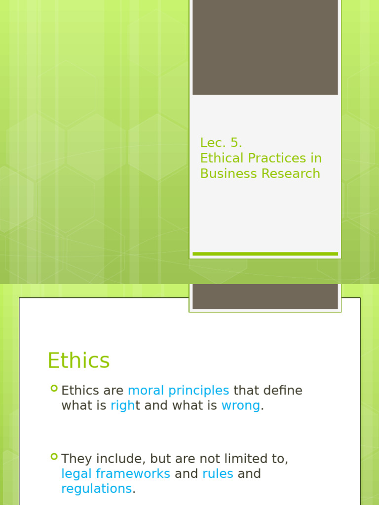 Lec. 5.1. Ethical Practices in Business Research | PDF | Informed ...