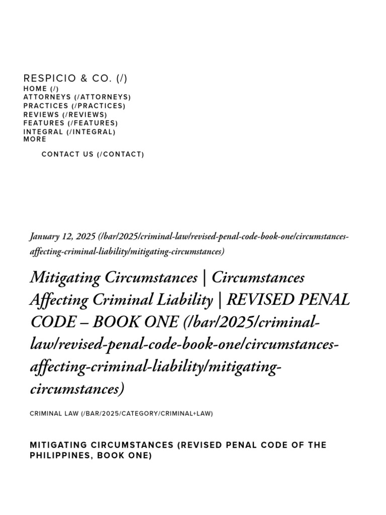 Mitigating Circumstances | PDF | Mitigating Factor | Crimes