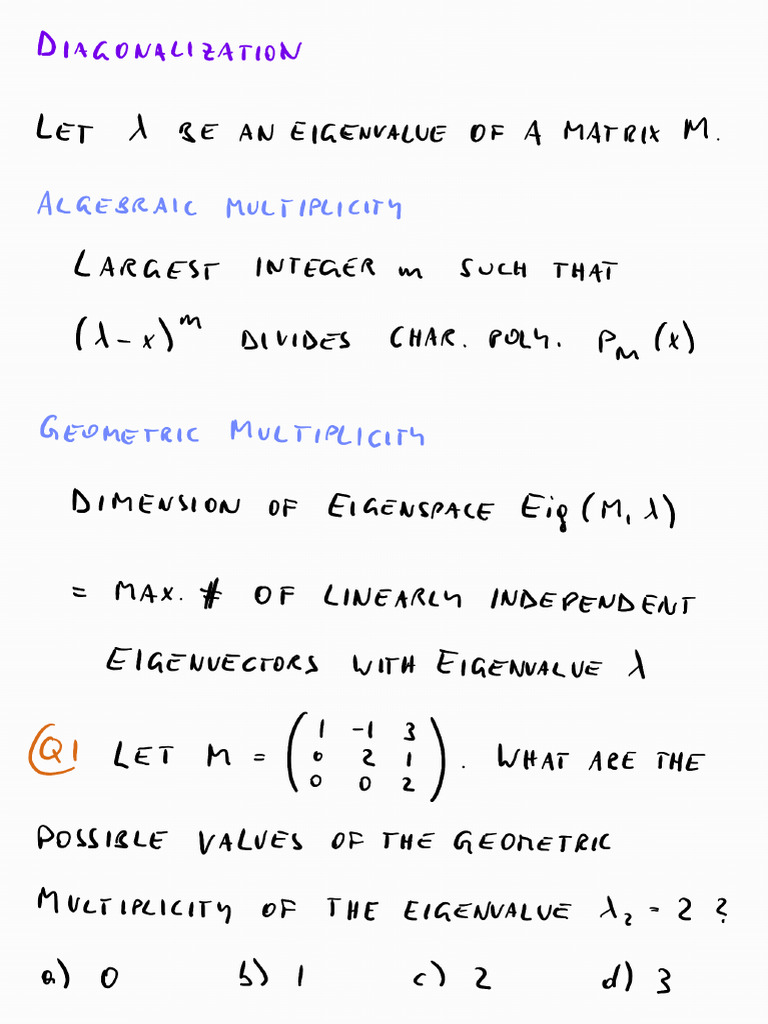 Week 9 Wed Diagonalization | PDF