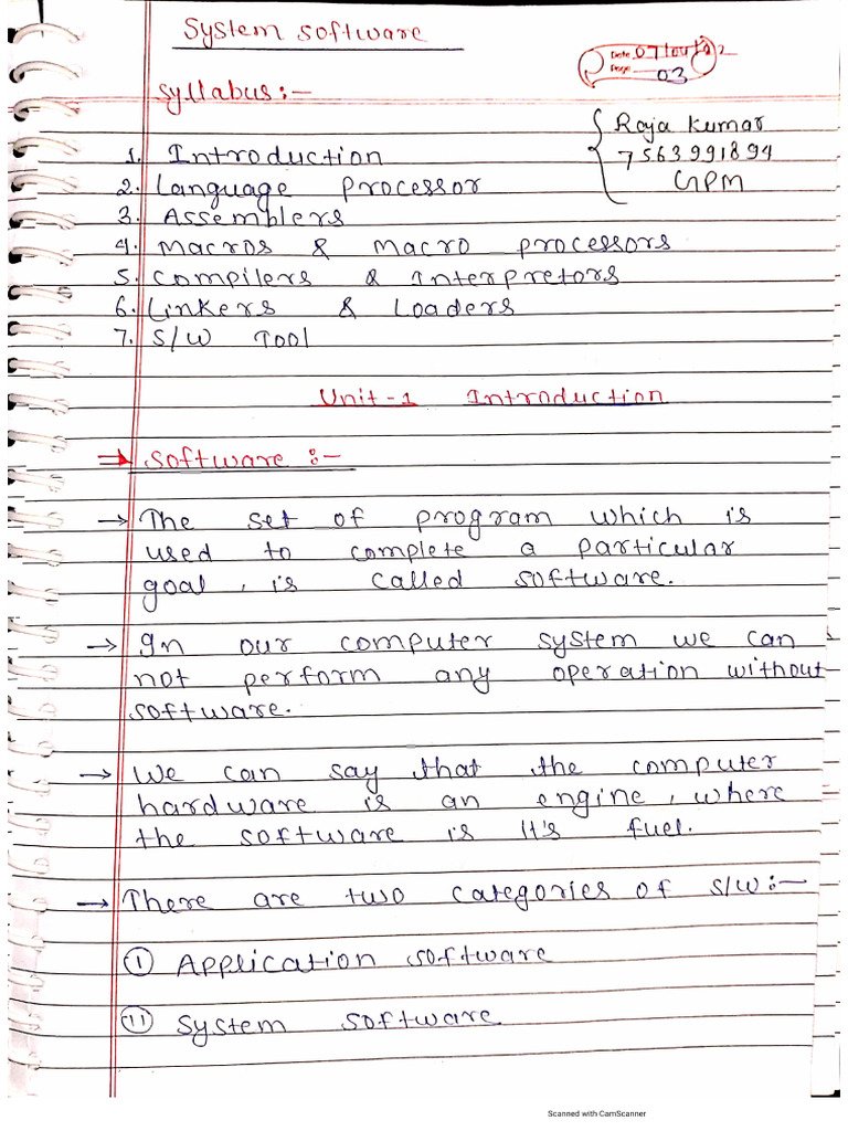 System Software Unit 1,2,3 | PDF