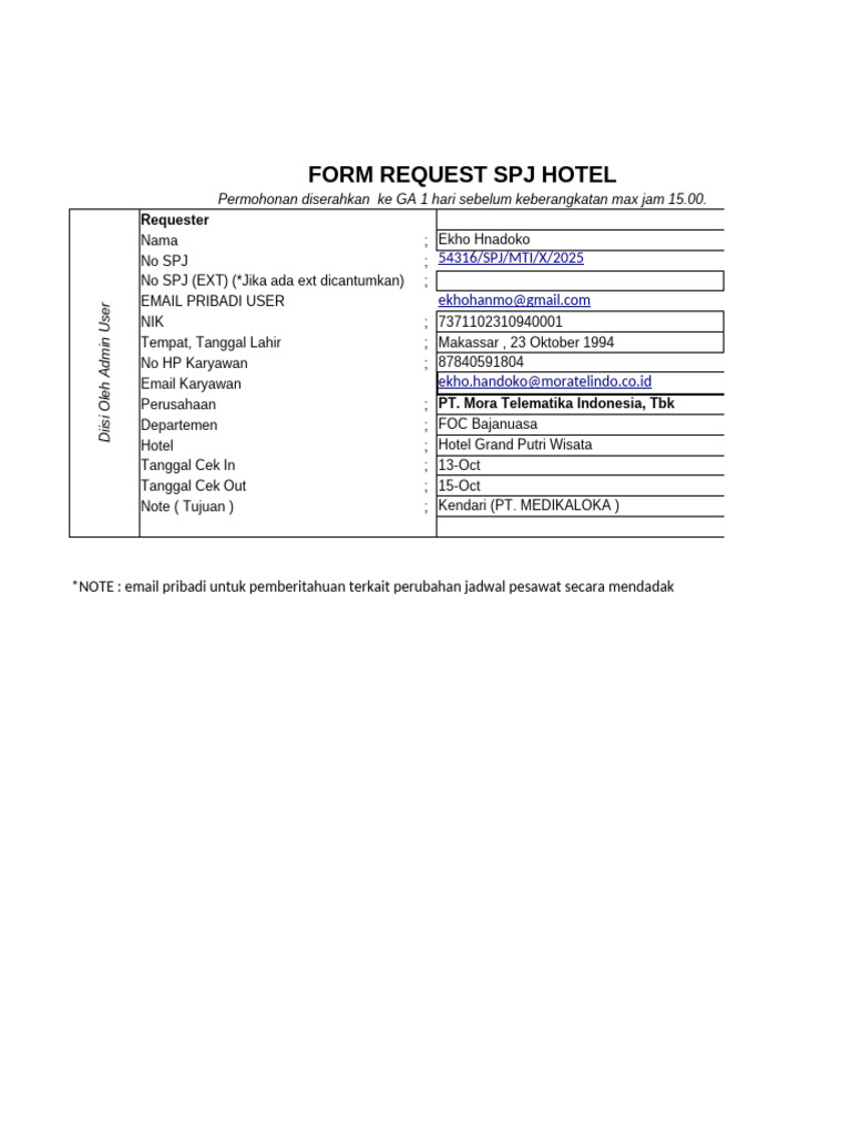 Form Hotel | PDF