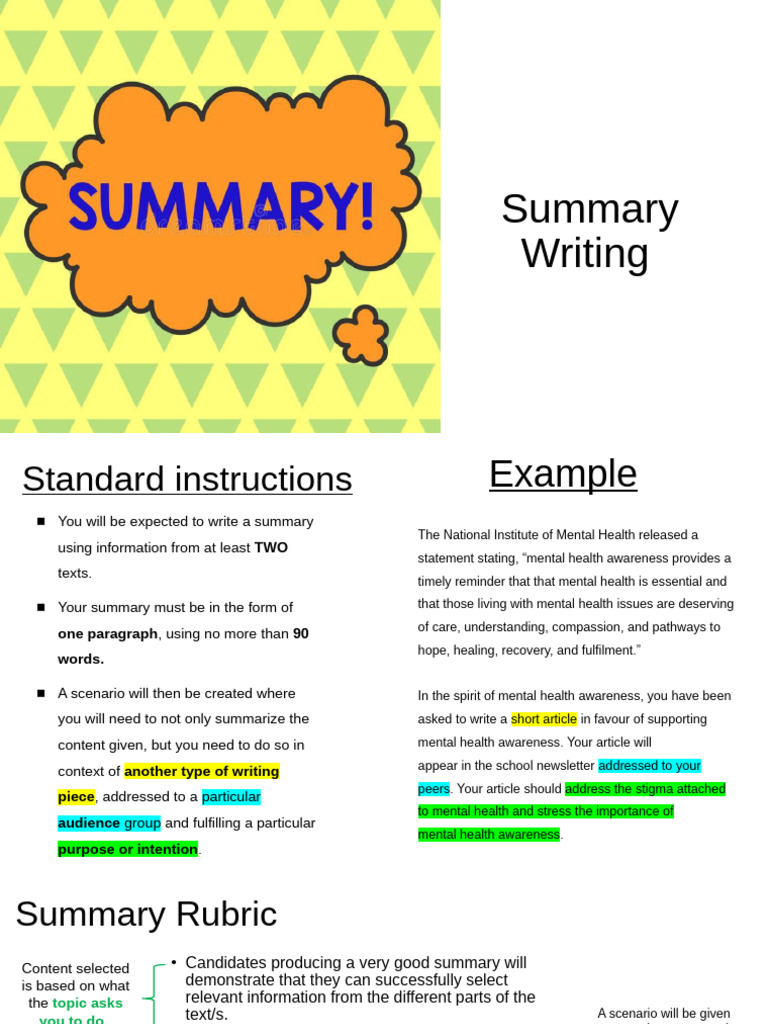 Summary Writing | PDF | Mental Health | Human Communication