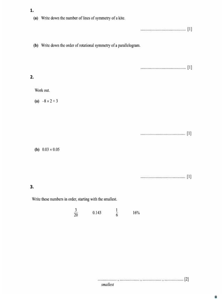 Maths P1 Worksheet 2 | PDF
