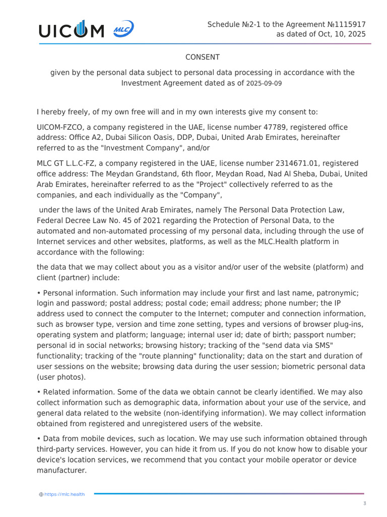 Shedule 2-1 1115917 | PDF | Consent | United Arab Emirates