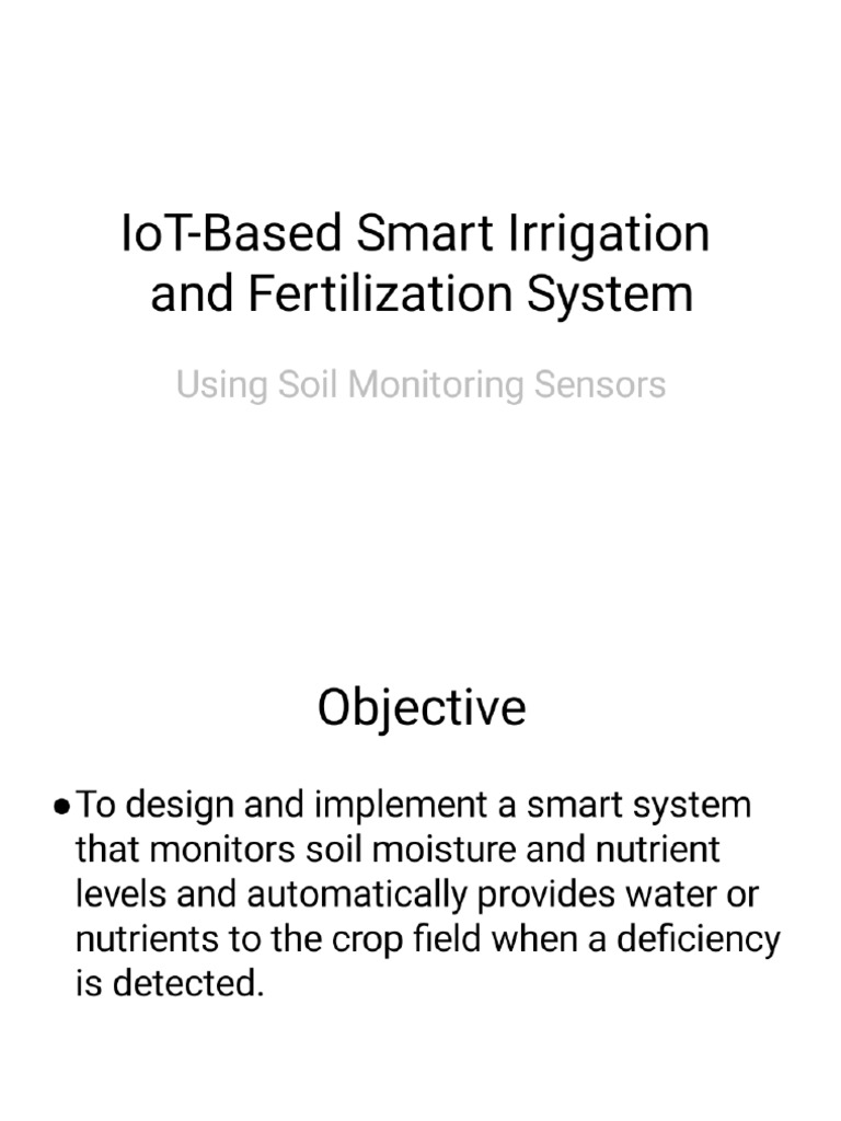Smart Irrigation Fertilization Project With Abstract | PDF