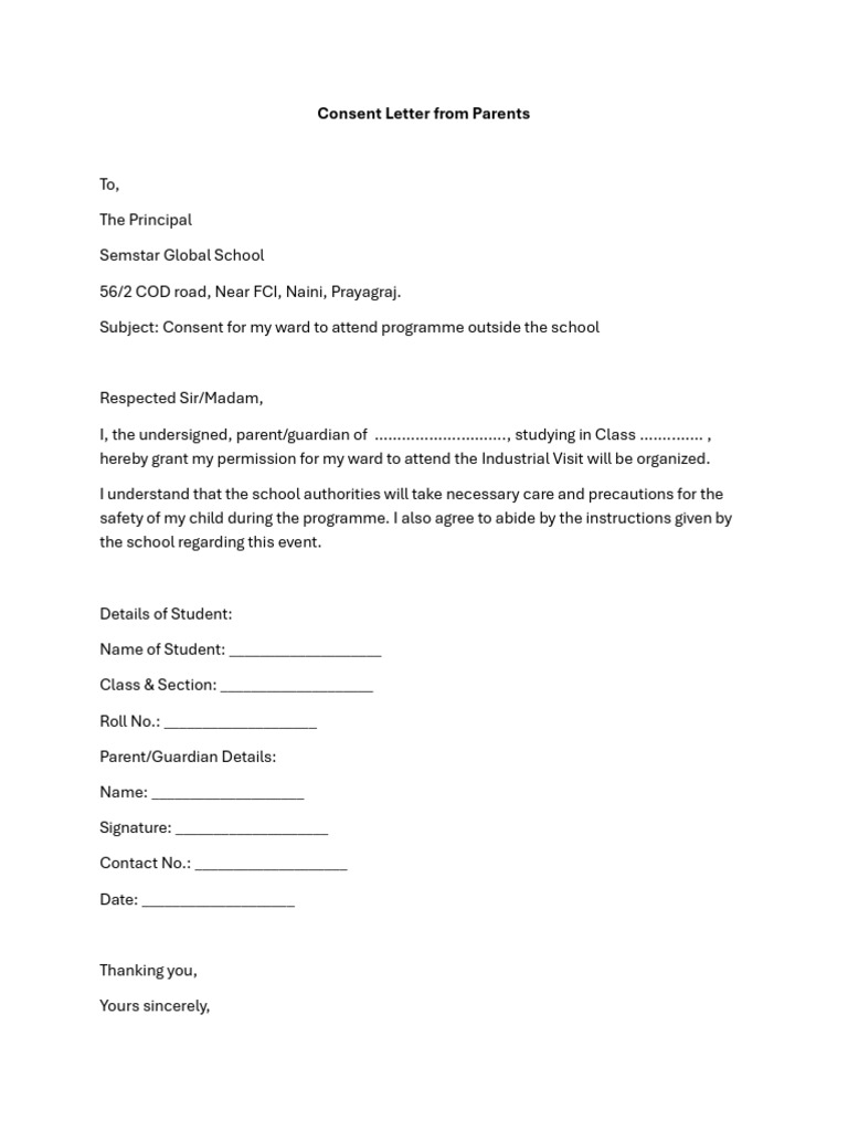 Concent Letter | PDF