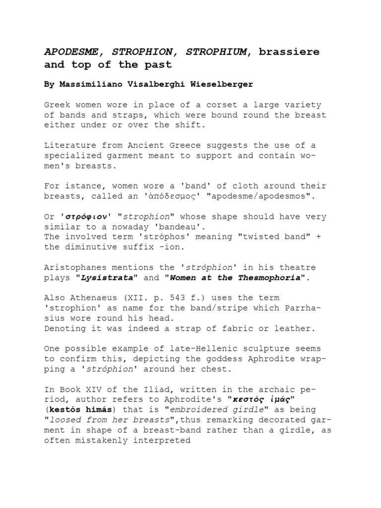 Massimiliano Visalberghi Wieselberger, APODESME, STROPHION, STROPHIUM ...