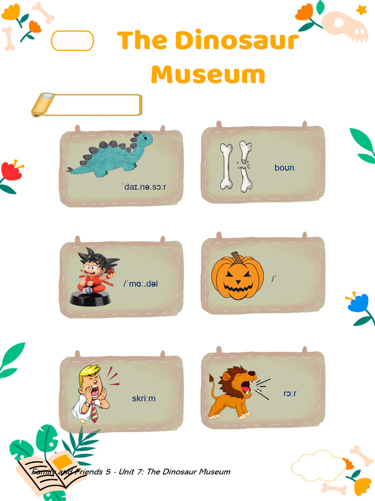 Dinosaur Museum Vocabulary and Grammar | PDF