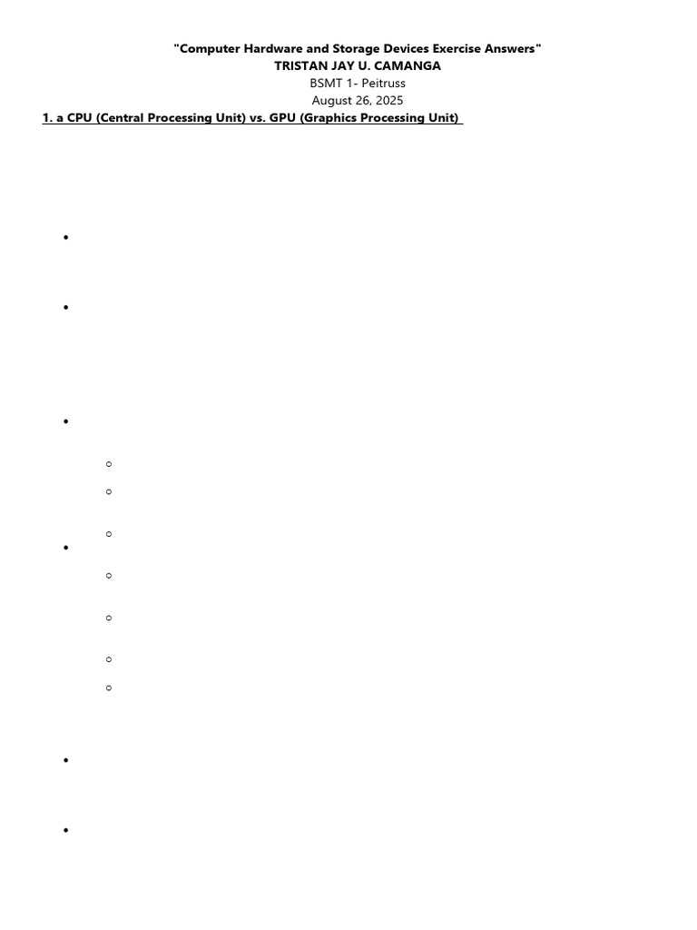 ICT 1 - Peitruss Exercise 3 | PDF | Solid State Drive | Hard Disk Drive