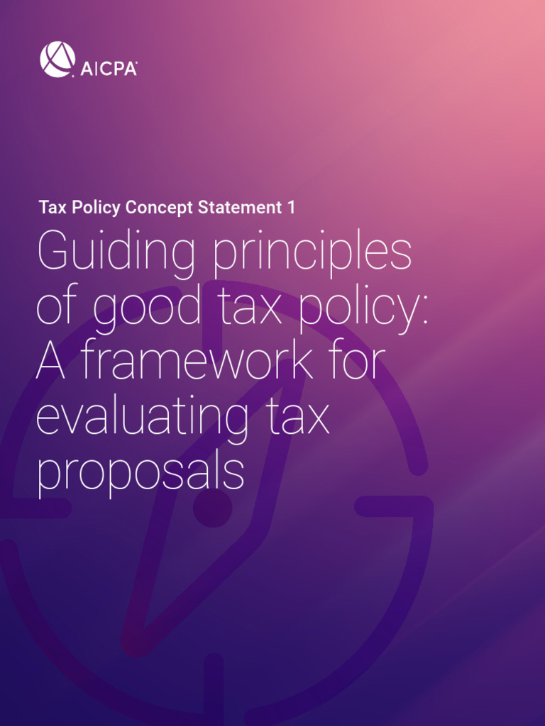Guiding Principles Tax Policy Digital | PDF | Taxes | Equity (Economics)