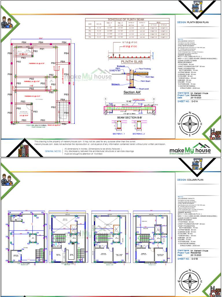Plinth Beam and Roof Design Details | PDF | Structural Engineering ...