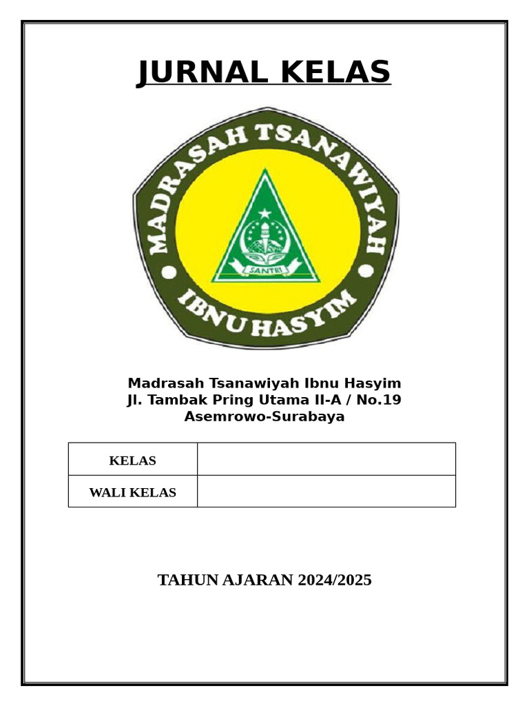Cover Jurnal Kelas | PDF