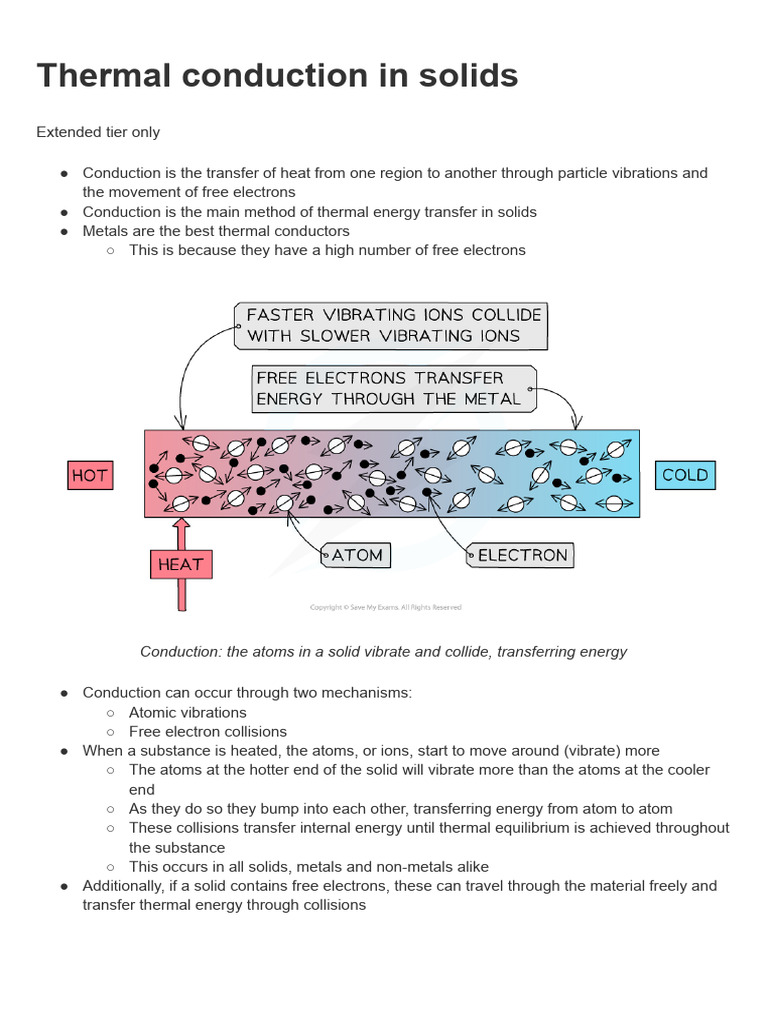 Thermal Conduction in Solids | PDF | Convection | Liquids