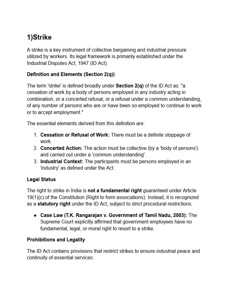Understanding Strikes, Lockouts, and Layoffs | PDF | Strike Action ...