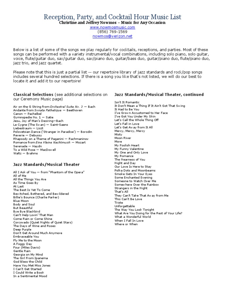 Cocktail Hour Music List | Download Free PDF | The Beatles | Paul Mc ...