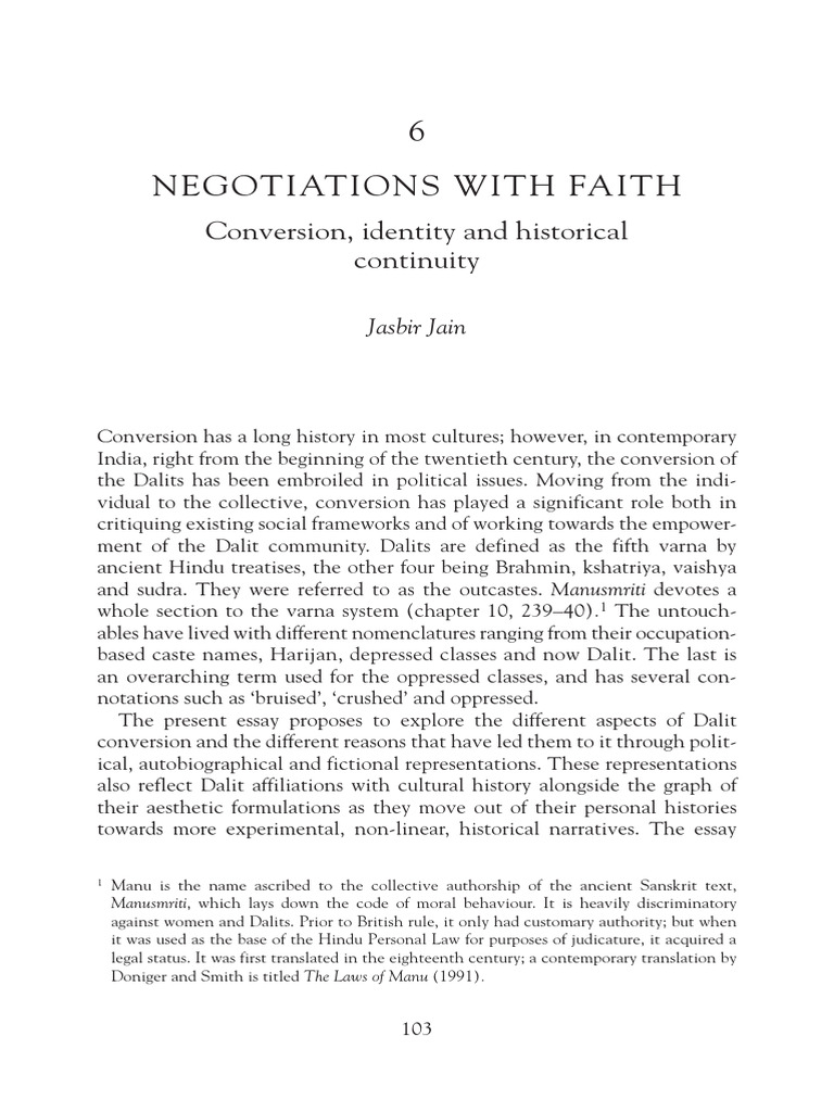 Jasbir Jain - Conversion, Identity and Historical Continuity | PDF ...