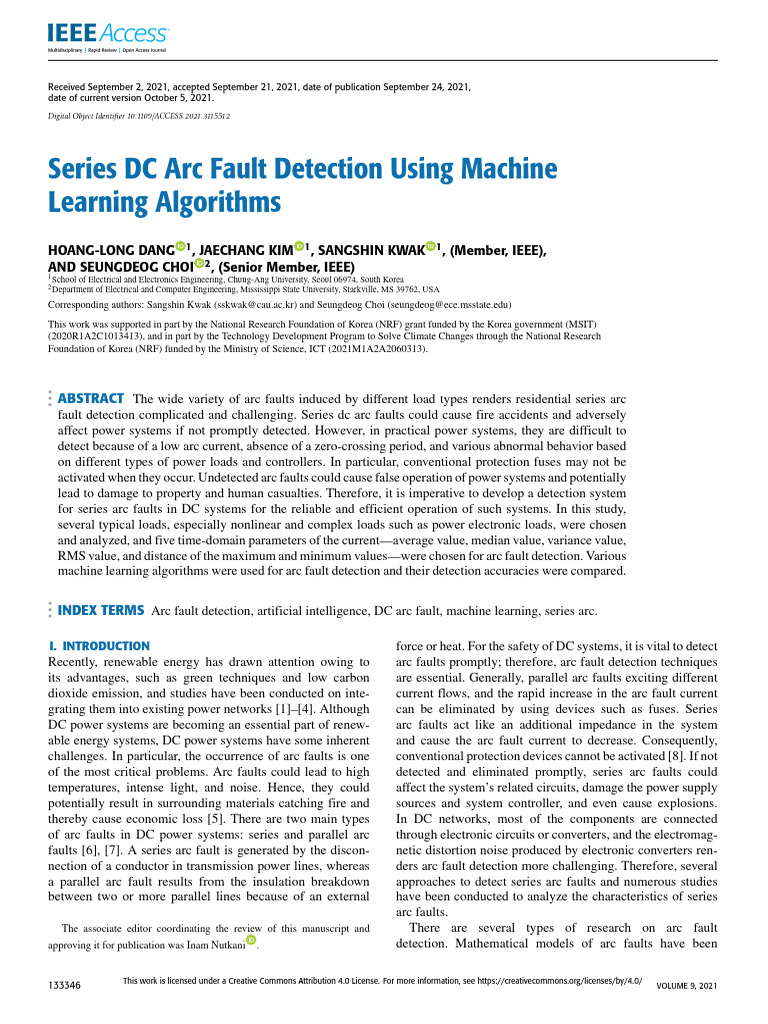 DC Arc Fault Detection with ML Techniques | PDF | Power Inverter ...