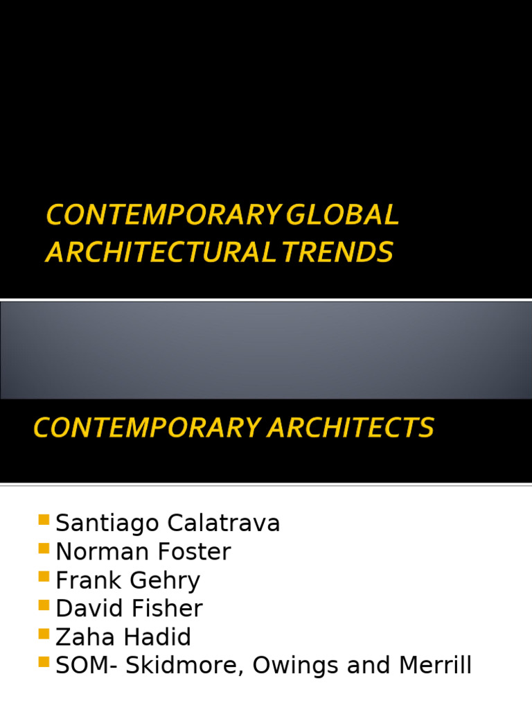 Contemporary Global Architectural Trends | PDF