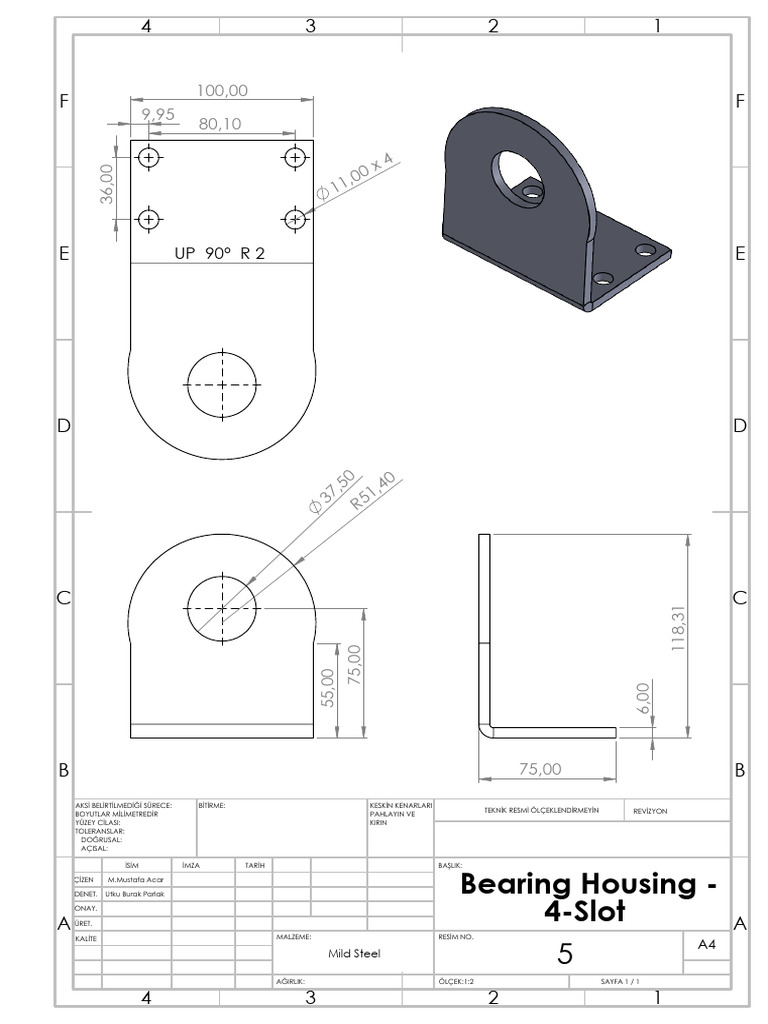 Bearing Housing - 4-Slot: Mild Steel | PDF