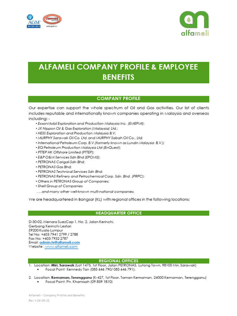 Alfameli Company Profile & Benefits Overview | PDF | Petroleum Industry ...