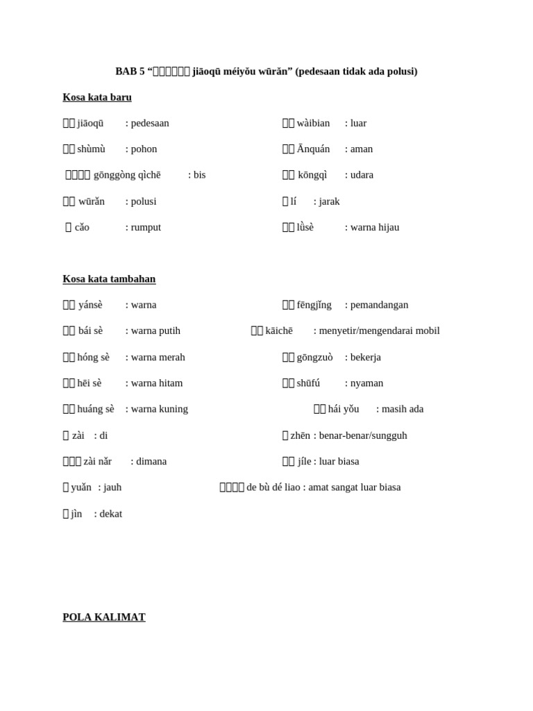 Bab 5 Jiaoqu Meiyou Wuran | PDF
