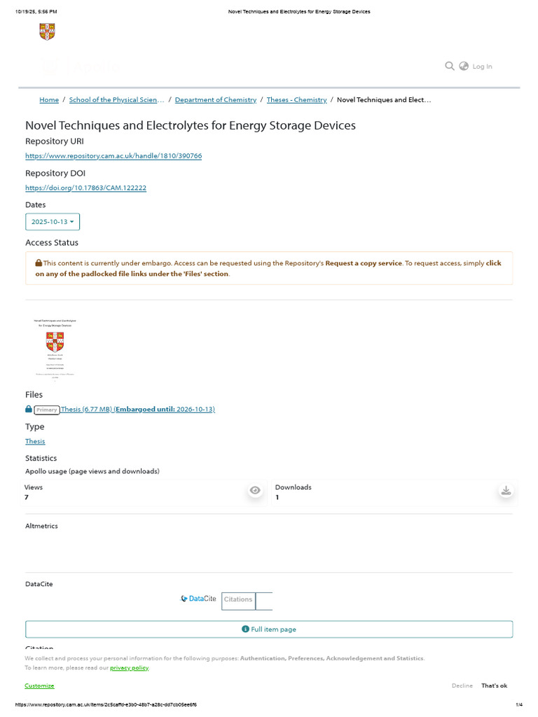 Novel Techniques and Electrolytes For Energy Storage Devices | PDF ...