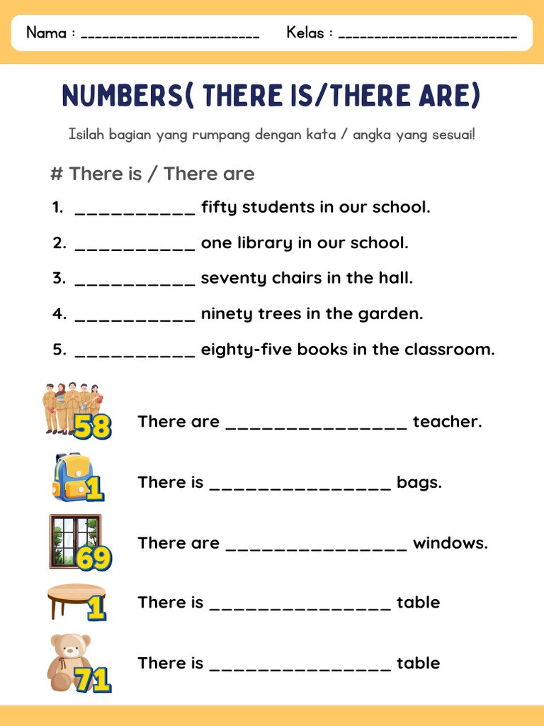 Lembar Kerja Kata Numbers | PDF