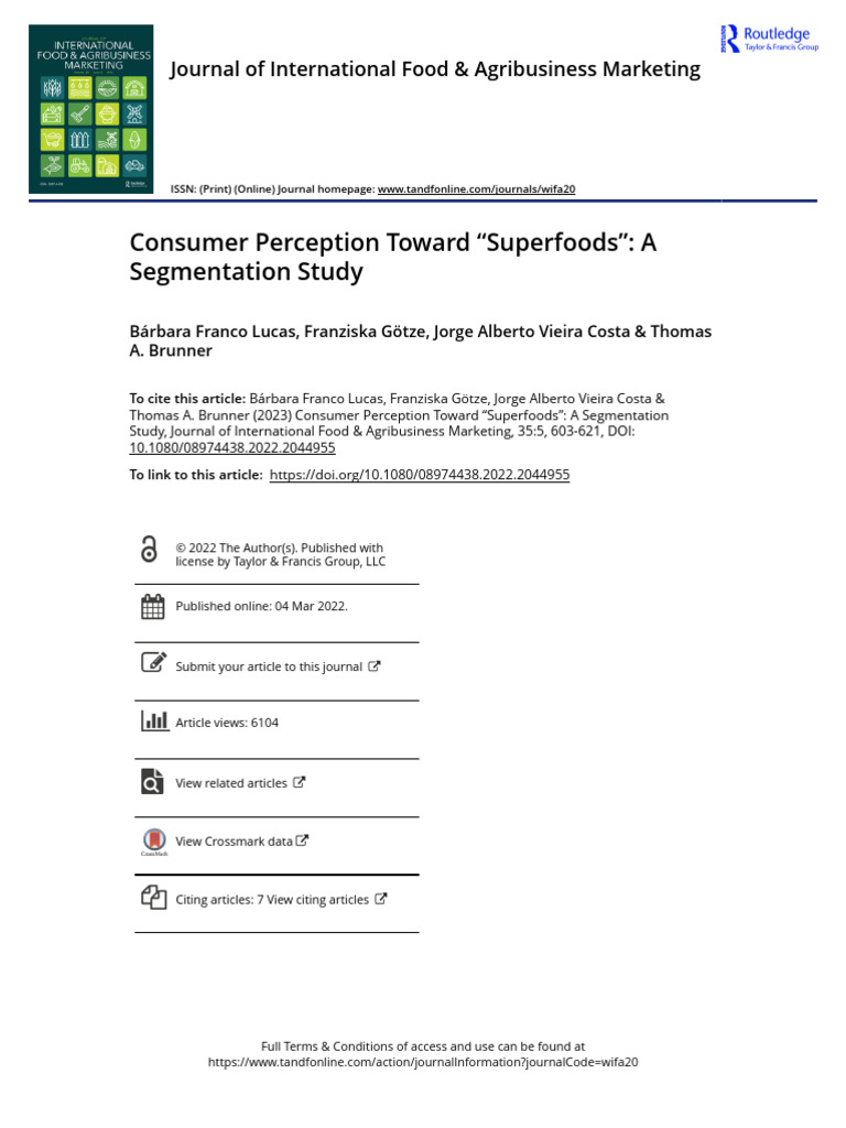 7 - Consumer Perception Toward Superfoods - A Segmentation Study-1 ...