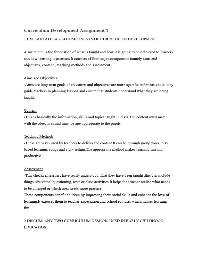 Key Components of Curriculum Development | PDF | Curriculum | Learning