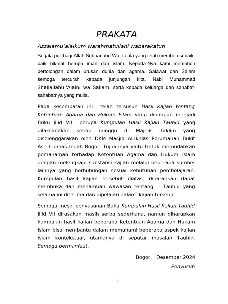 Prakata K-TH Vii | PDF