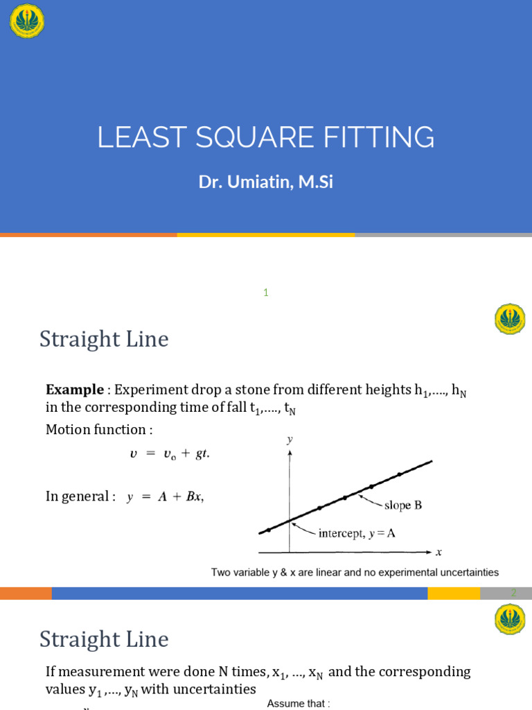 3 Least Square Fitting 123 | PDF | Least Squares | Uncertainty