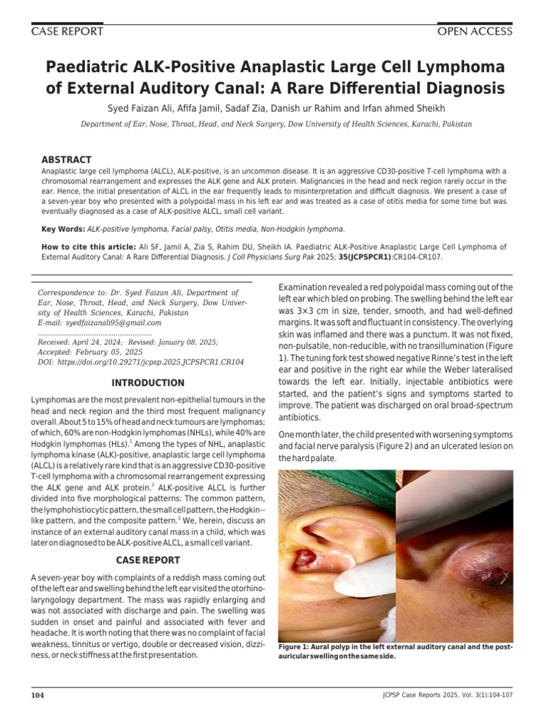 Paediatric ALK-Positive Lymphoma Case | PDF | Lymphoma | Clinical Medicine