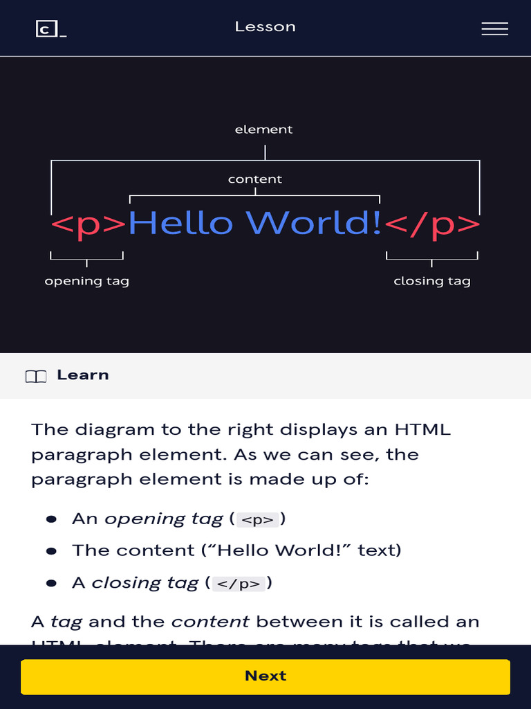 HTML Anatomy Introduction To HTML Codecademy | PDF