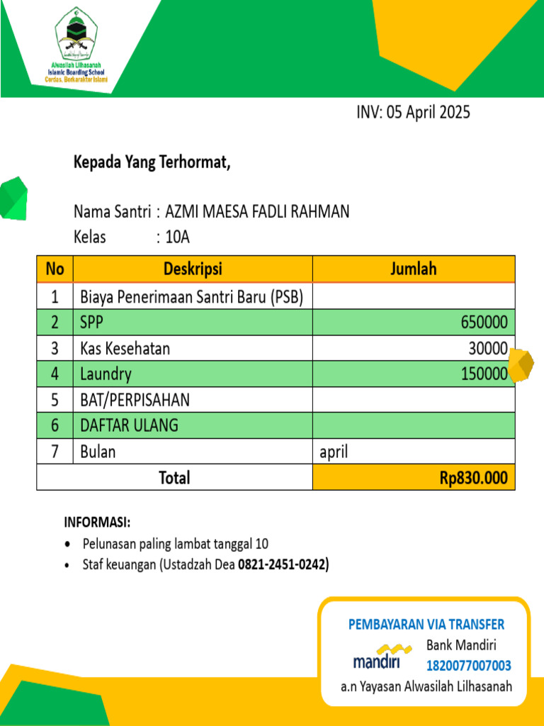 Surat Penagihan-Azmi Maesa Fadli Rahman | PDF