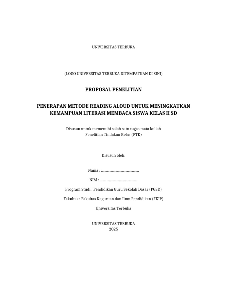 Cover Proposal Penelitian UT | PDF