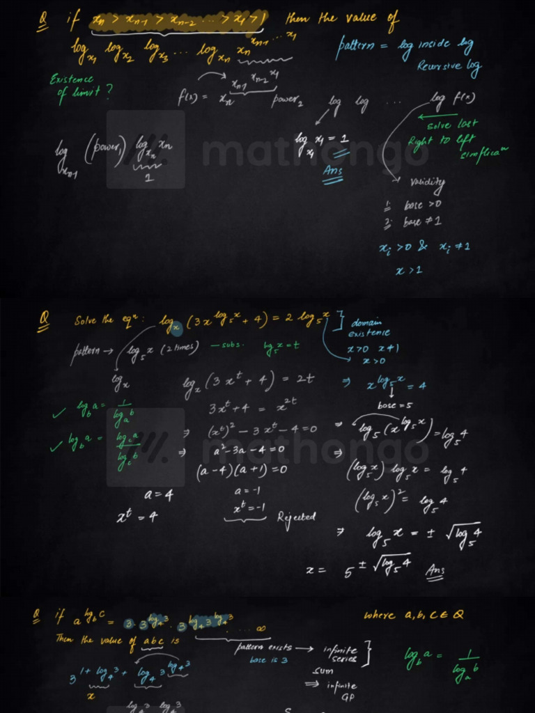 03 - Mixed Log Problems | PDF