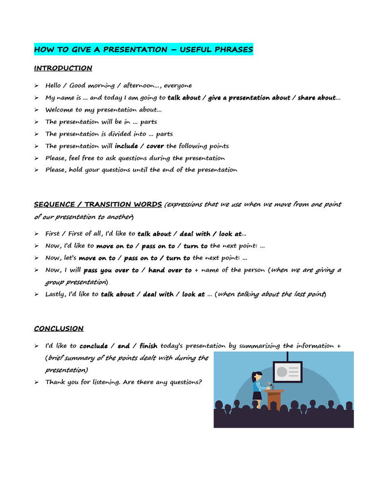 Useful Phrases For Presentations Pdf