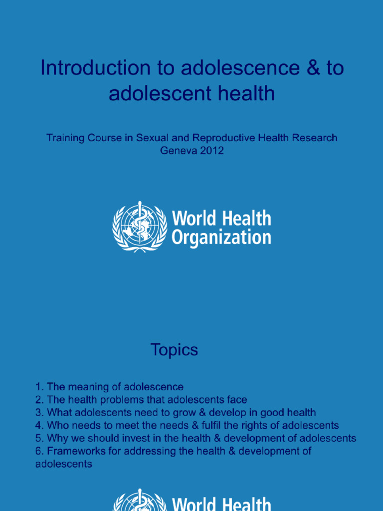 Adolescent Health: Key Issues & Needs | PDF | Adolescence | Youth