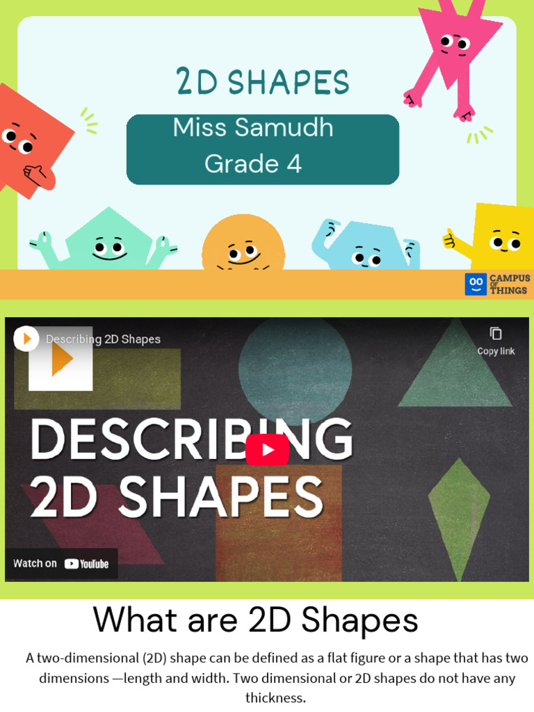 Understanding 2D Shapes for Grade 4 | PDF