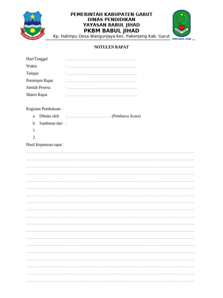 Notula Rapat | PDF