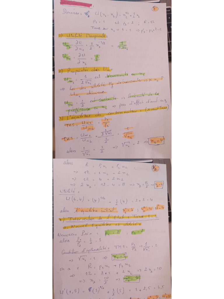 Correction Exercice 1 - Consommateur | PDF