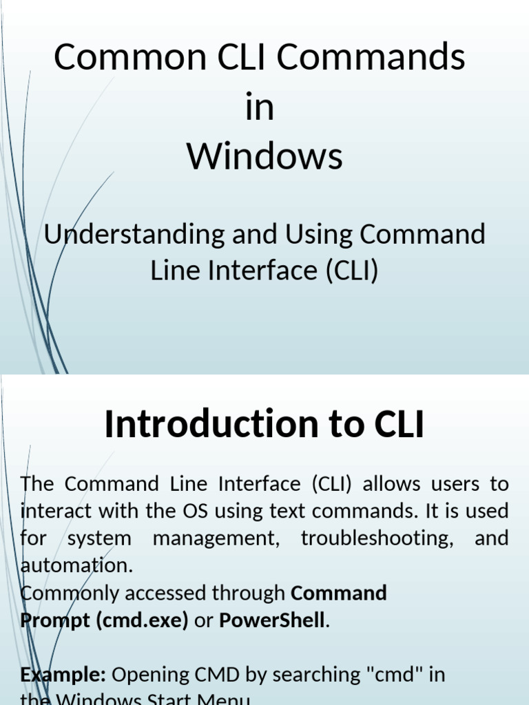CLI Commands For PowerPoint | PDF | Command Line Interface | Computer File