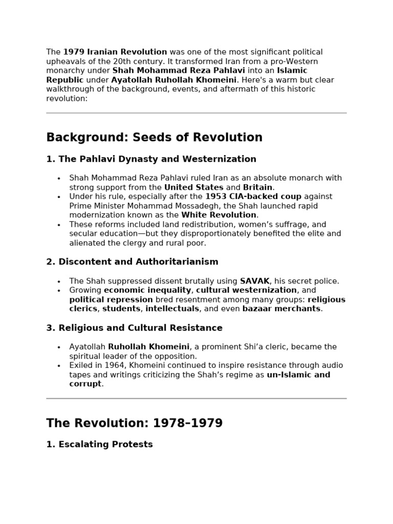 The 1979 Iranian Revolution | PDF | Ruhollah Khomeini | Iranian Revolution