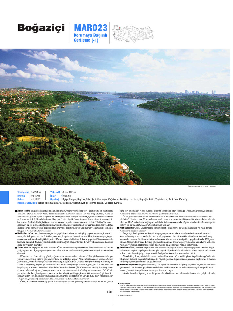 Mar023 Bogazici Onemli Doga Alanlari Kitabi | PDF