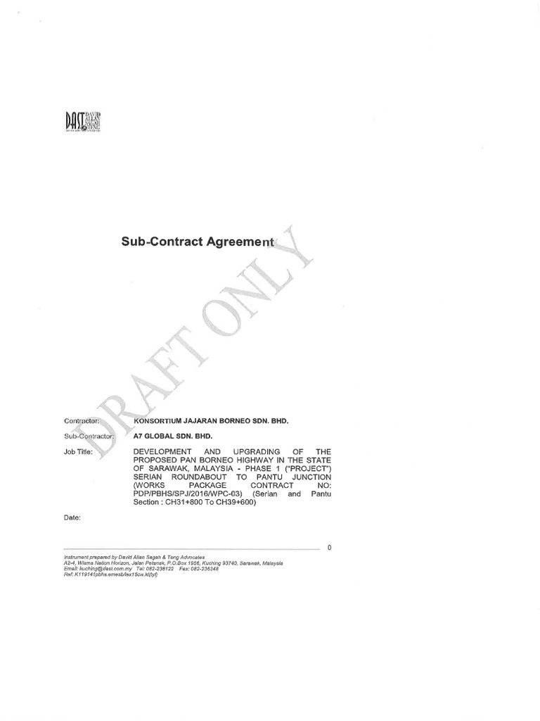 Sub Contract | PDF