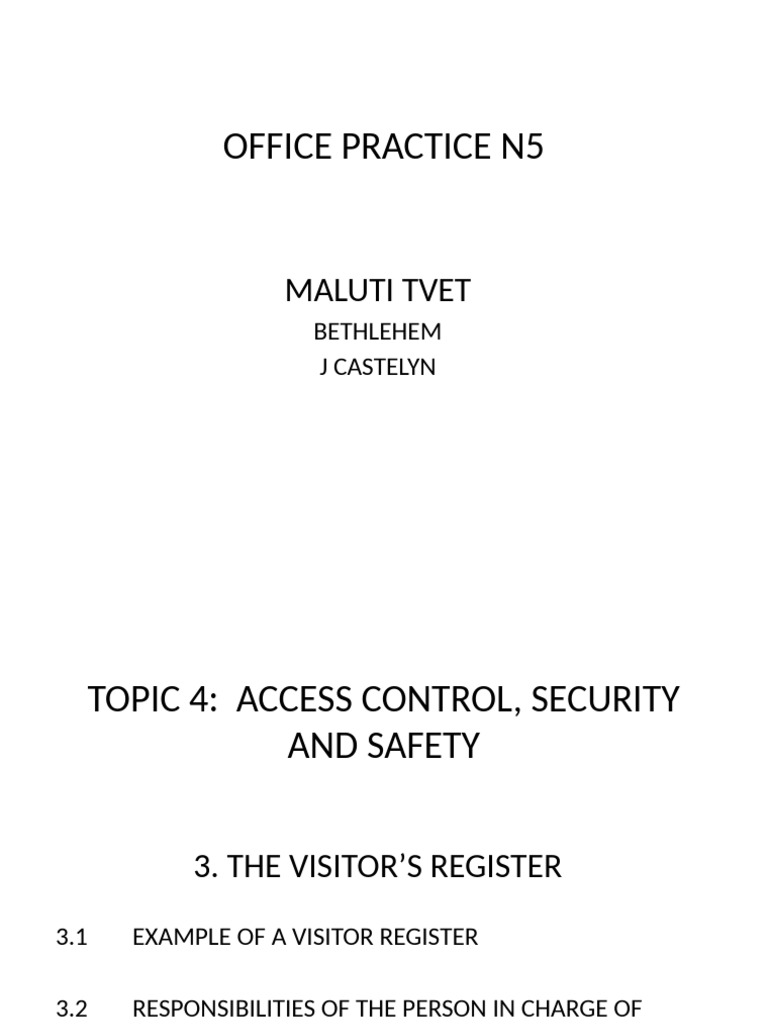 Visitor Register Management Guidelines | PDF