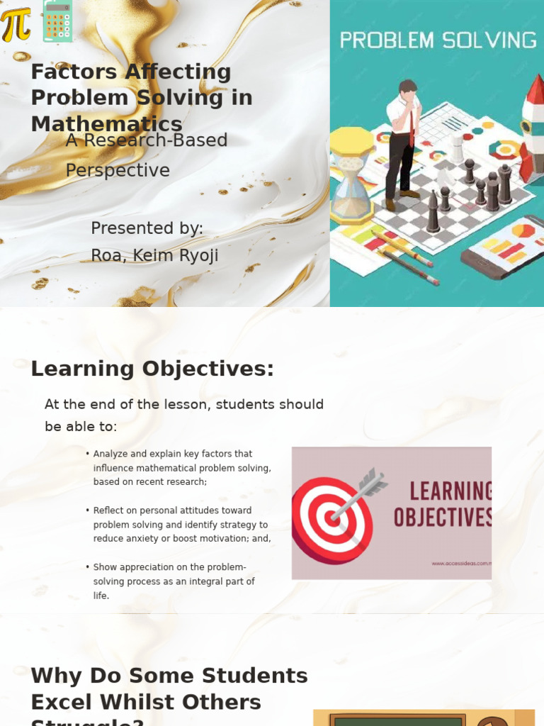 Factors Influencing Math Problem Solving | PDF | Cognition | Learning
