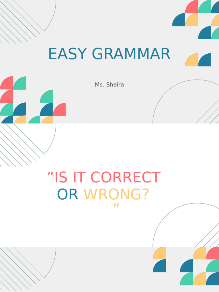 Easy Grammar 1 | PDF