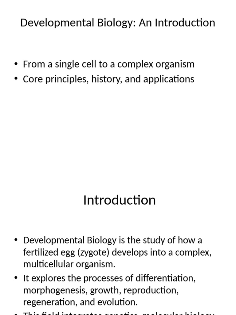 Introduction to Developmental Biology | PDF | Developmental Biology ...